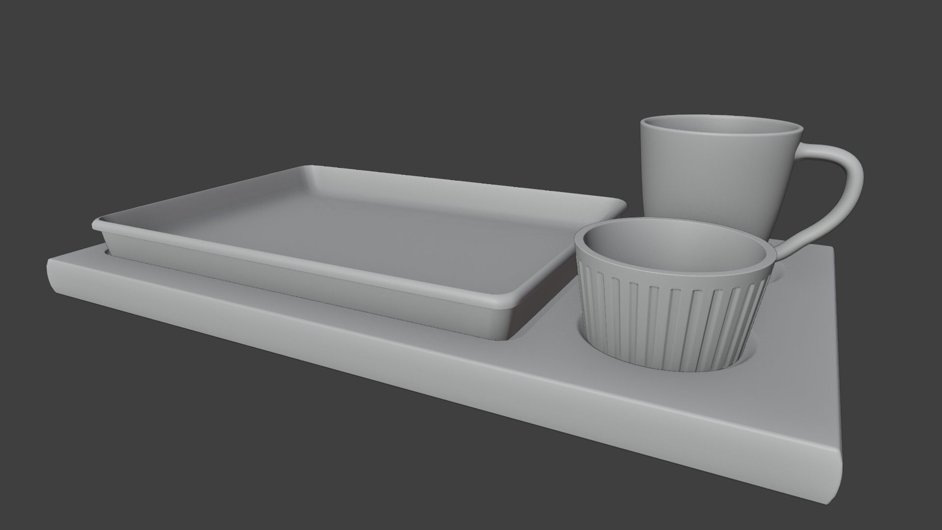 Dishes black coffee 3D model | CGTrader