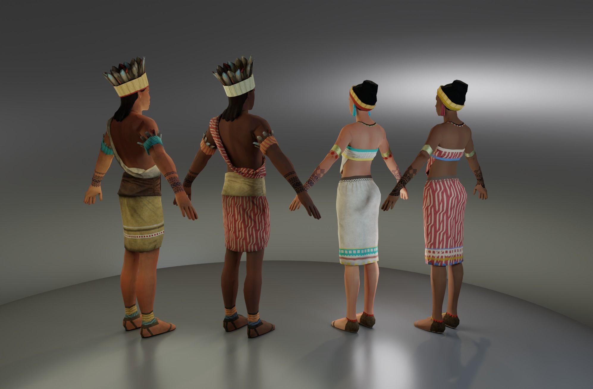 3D model Tribal Man and Woman VR / AR / low-poly | CGTrader