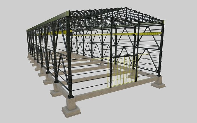 Steel Structure - Warehouse - Type-2 3D model | CGTrader