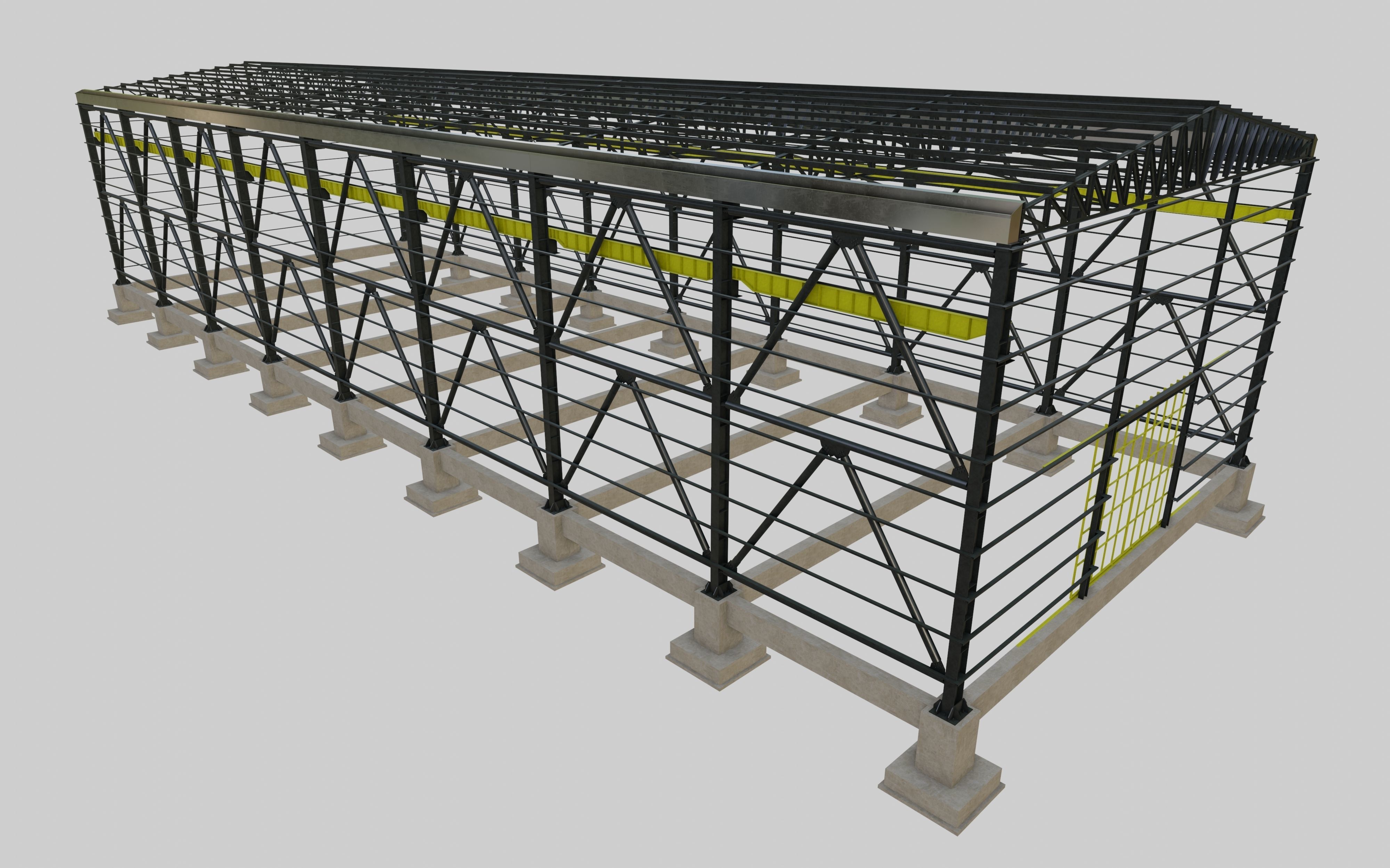 Steel Structure - Warehouse - Type-2 3D model | CGTrader