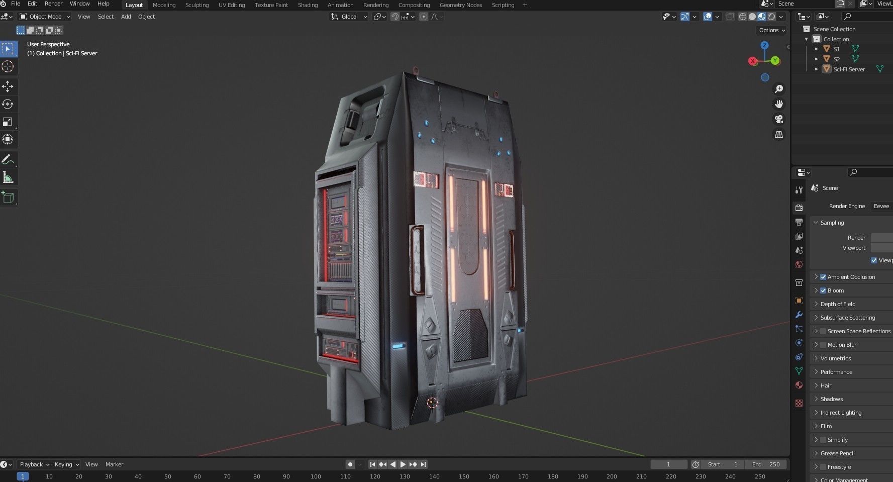 3D model Sci-FI Server VR / AR / low-poly | CGTrader