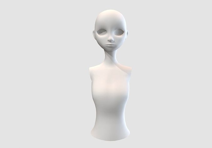 female cartoon torso 3D model | CGTrader