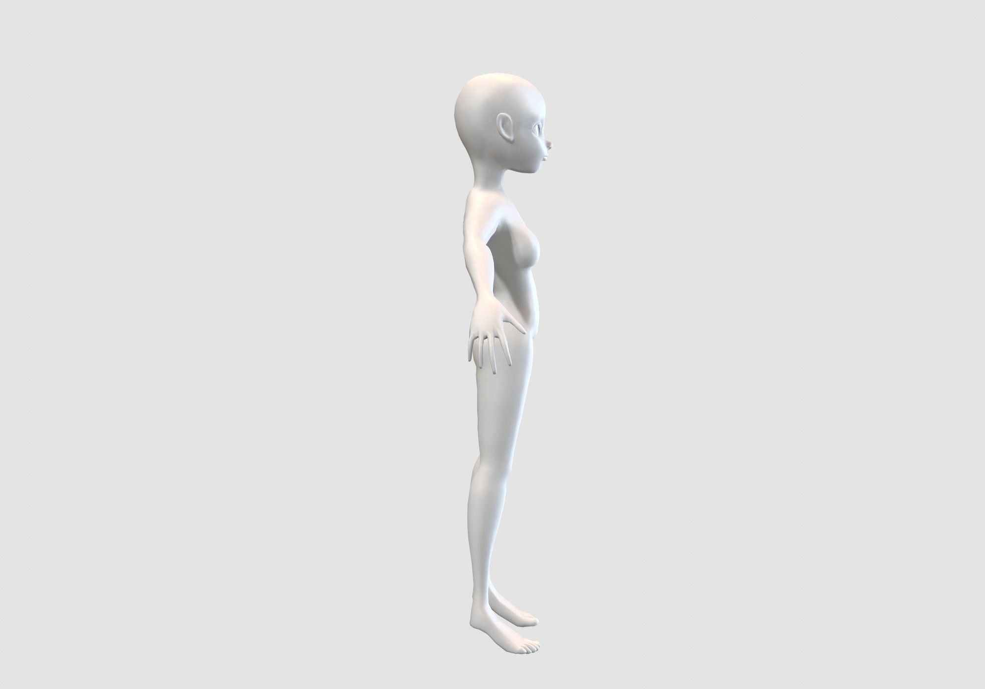 female cartoon body 3D model | CGTrader
