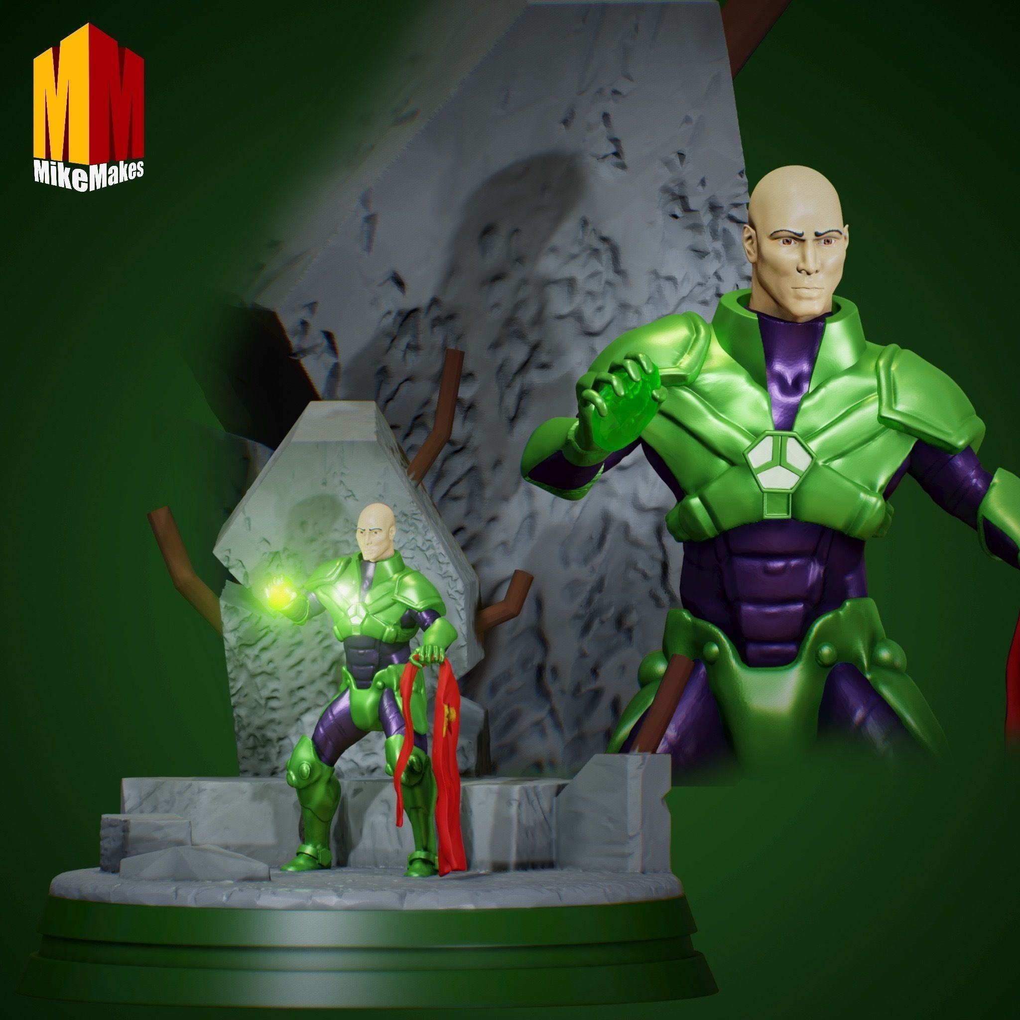 Lex Luthor Superman Villain Diorama 3D model 3D printable | CGTrader