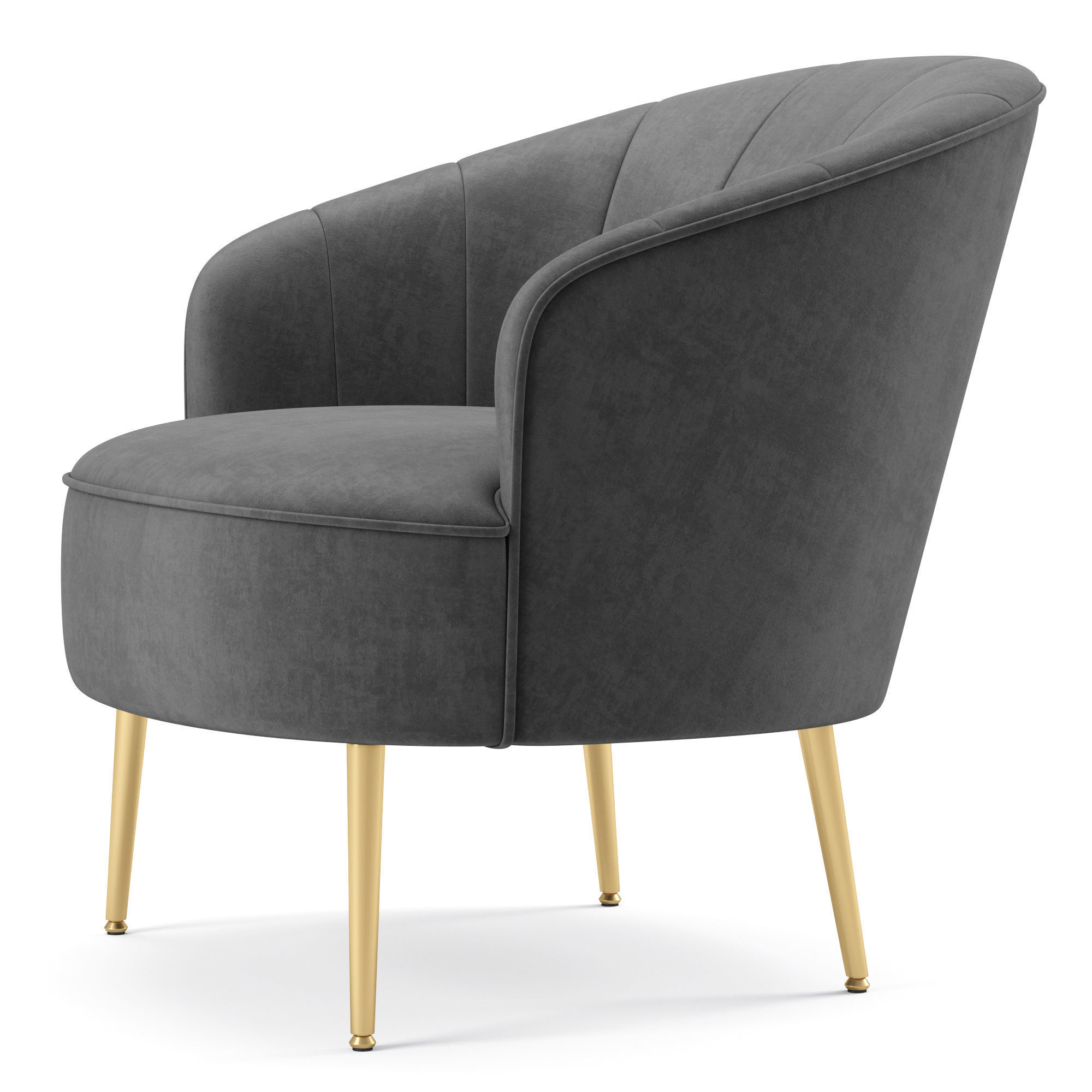 Matilda Velvet Shell Accent Chair 3D model | CGTrader