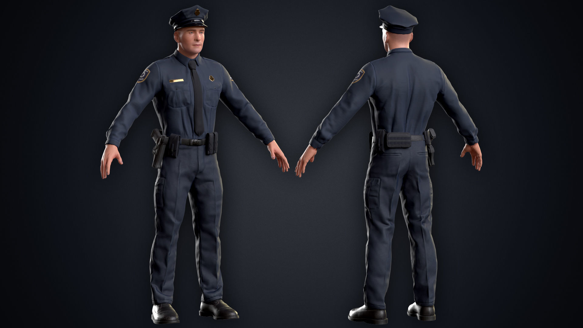 3D model Policeman two police officers VR / AR / low-poly | CGTrader