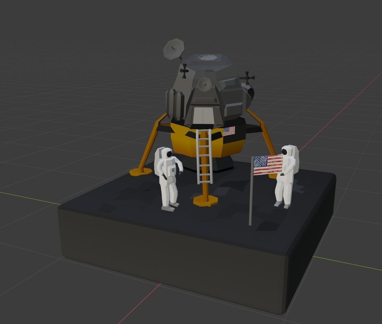 3D model Low Poly Moon Landing VR / AR / low-poly | CGTrader