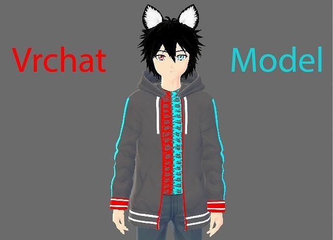 3D model 3d low poly male avatar for gaming Vtubing and also for VRChat ...