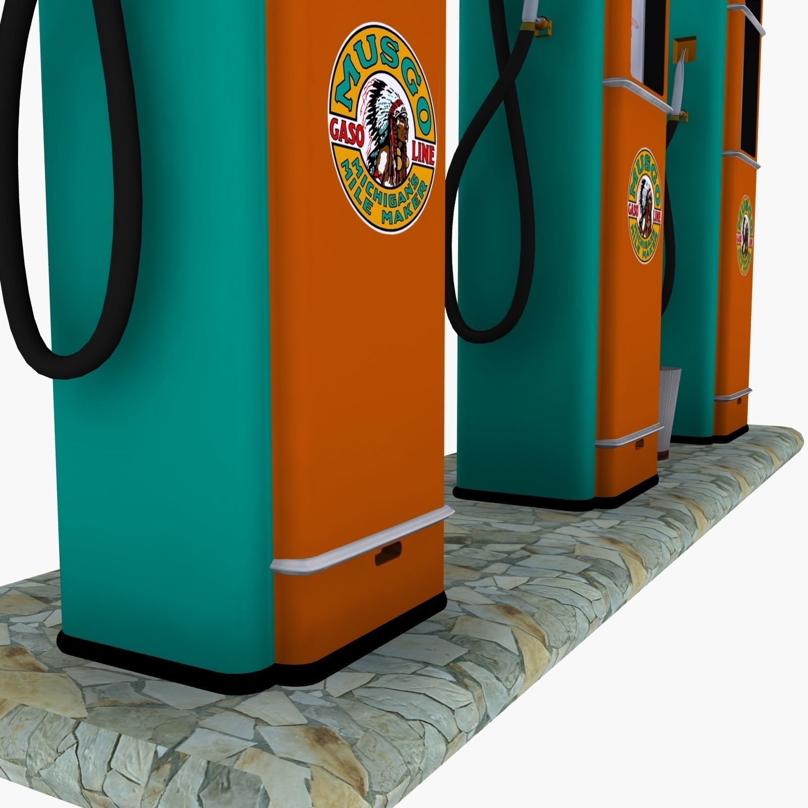 Gas Pump Musgo 3d model 3D model | CGTrader