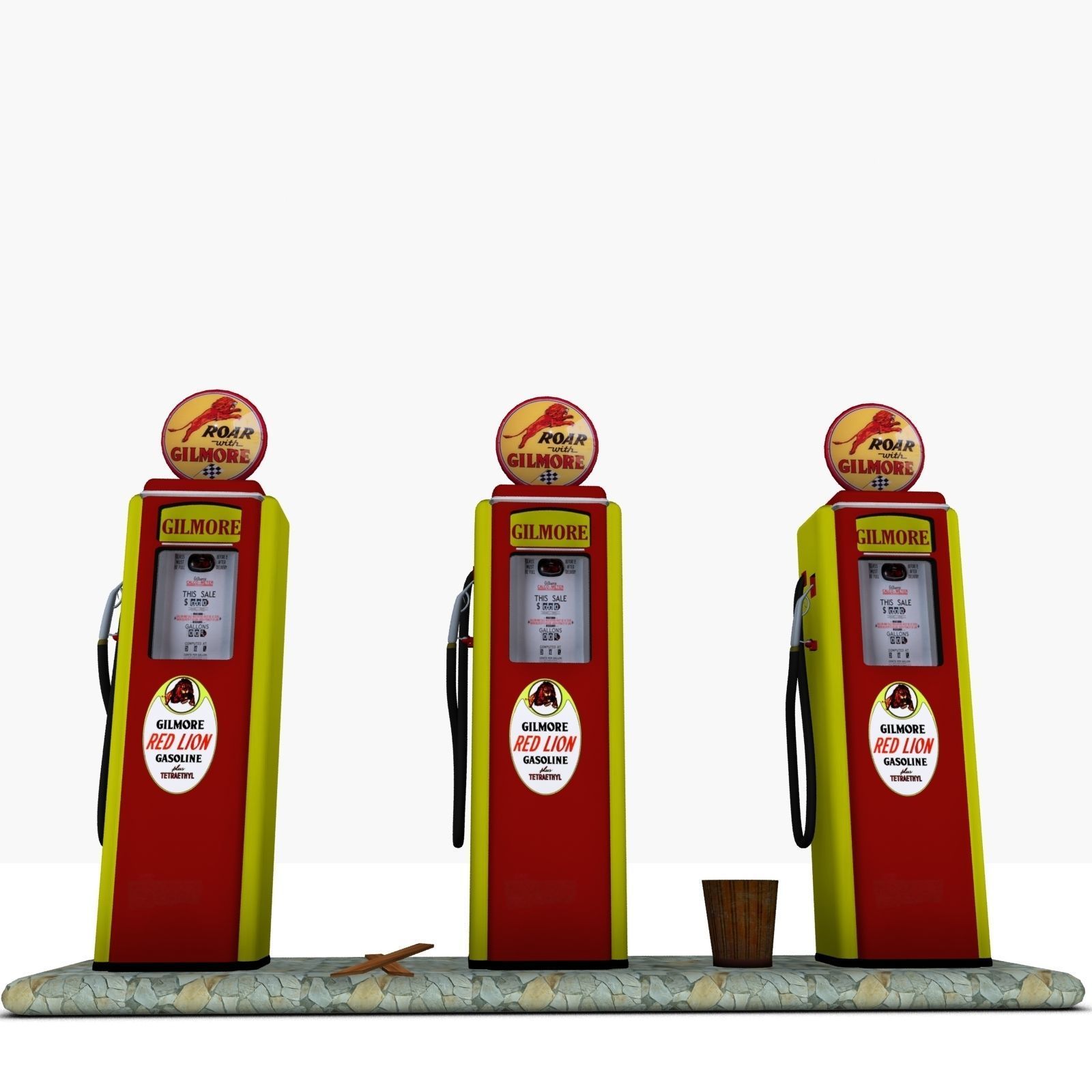 Gas Pump Gilmore 3d model 3D model | CGTrader
