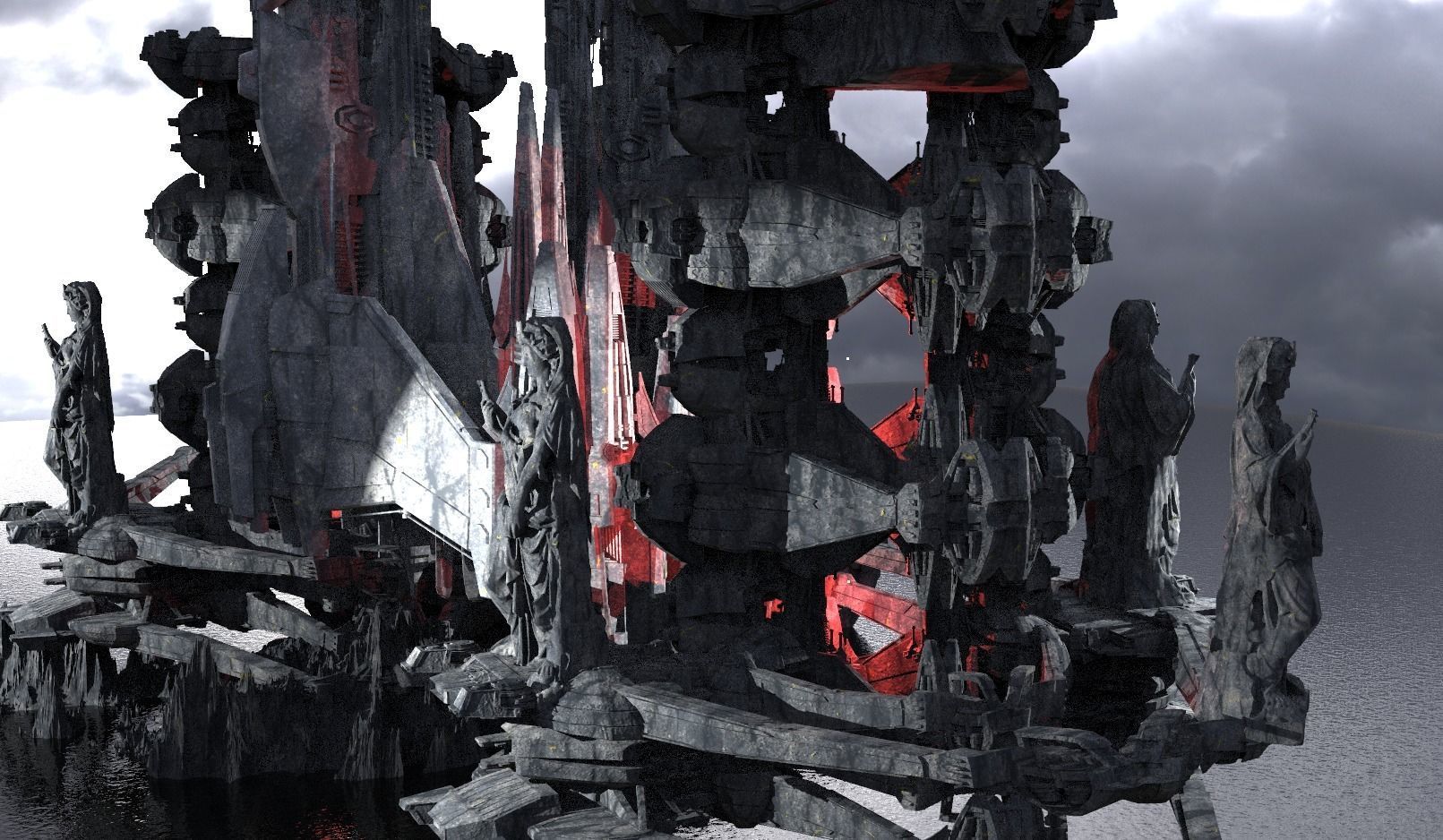 Alien Towers Dimensions Kit bash 3 3D model | CGTrader