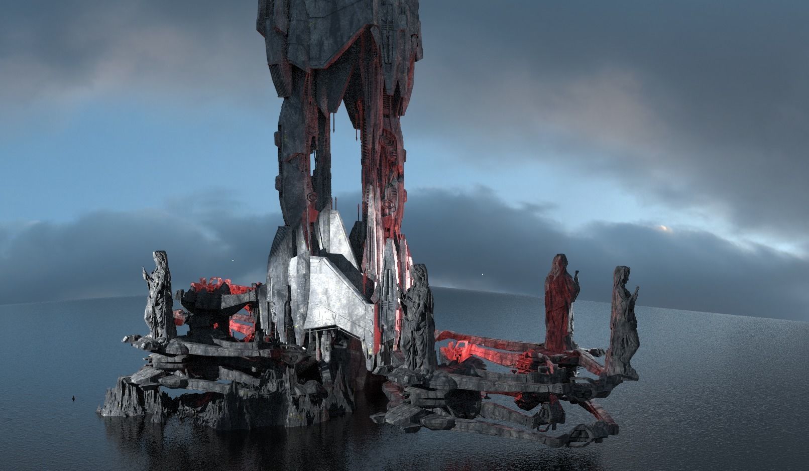 Alien Towers Dimensions Kit bash 5 3D model | CGTrader