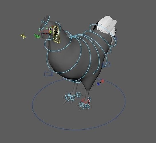 Chicken rig 3D model animated rigged | CGTrader