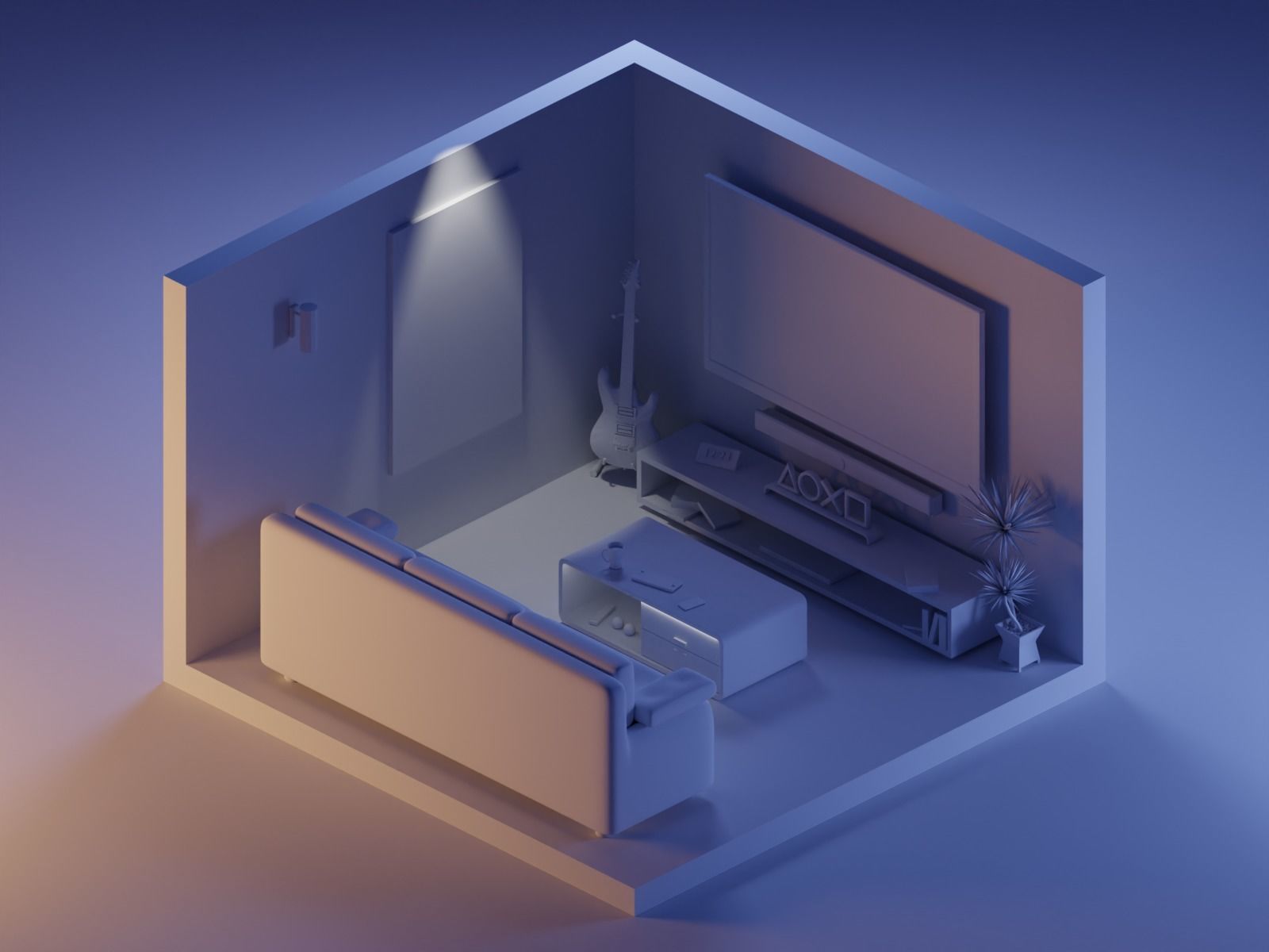 Low Poly Isometric - Room free VR / AR / low-poly 3D model | CGTrader