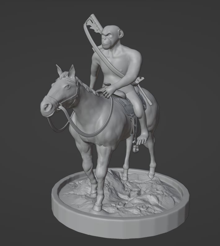 PLANET OF THE APES MOVIE - APE WITH HORSE - MONKEY MODEL 3D model 3D ...