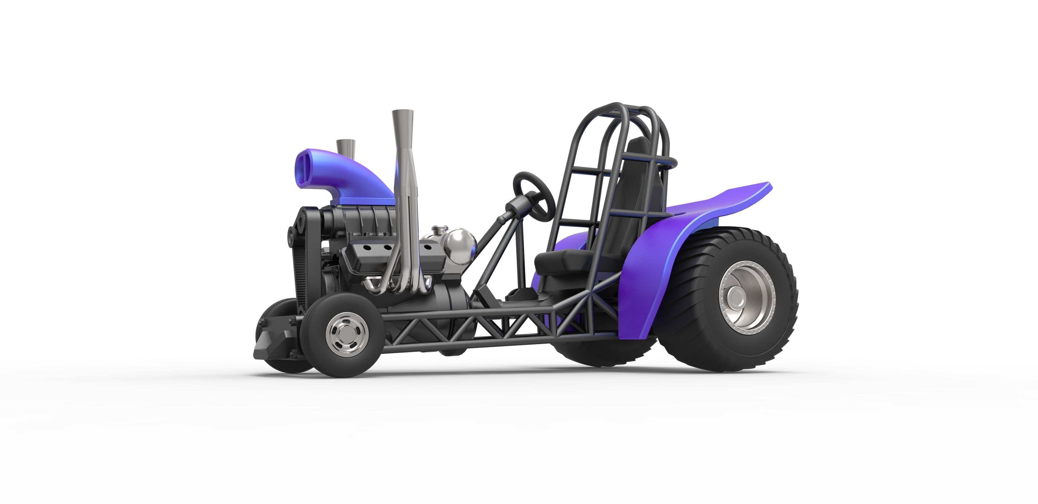 Diecast Mini Rod pulling tractor 3 Scale 1 to 25 3D model 3D printable ...