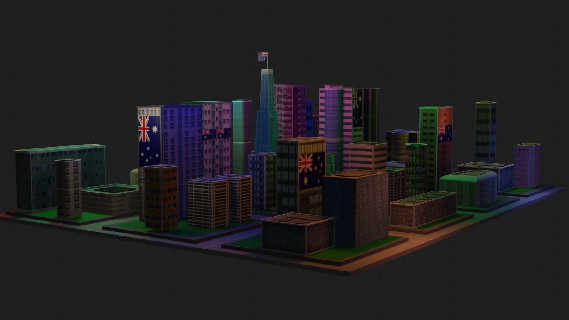 3D model Night City Australia VR / AR / low-poly | CGTrader