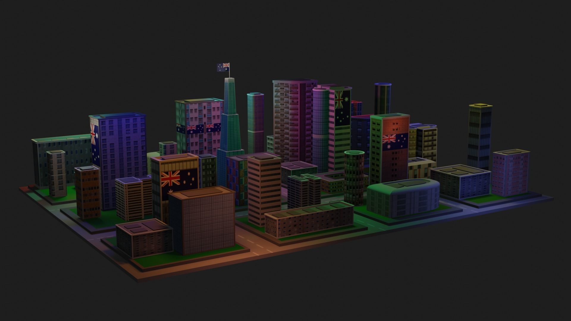 3D model Night City Australia VR / AR / low-poly | CGTrader