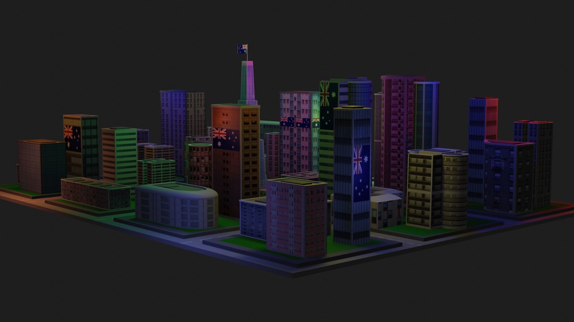 3D model Night City Australia VR / AR / low-poly | CGTrader