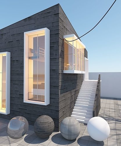 3D model Concrete house VR / AR / low-poly | CGTrader