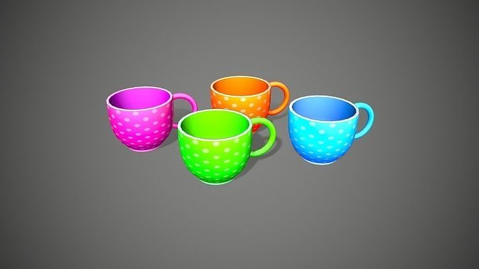 3D model Stylized Cup Colored VR / AR / low-poly | CGTrader