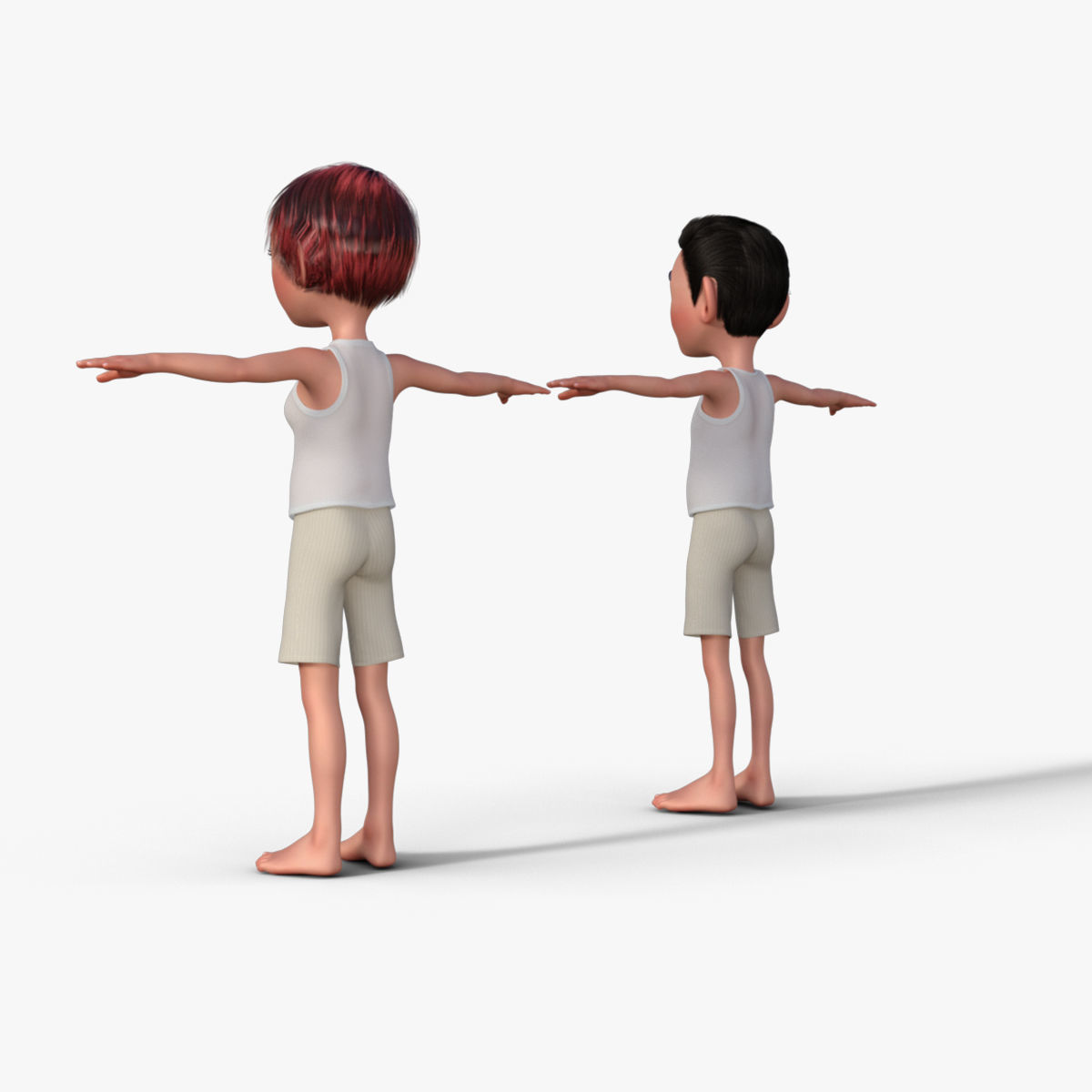 Cartoon Boy and Girl 3D Model 3D model | CGTrader