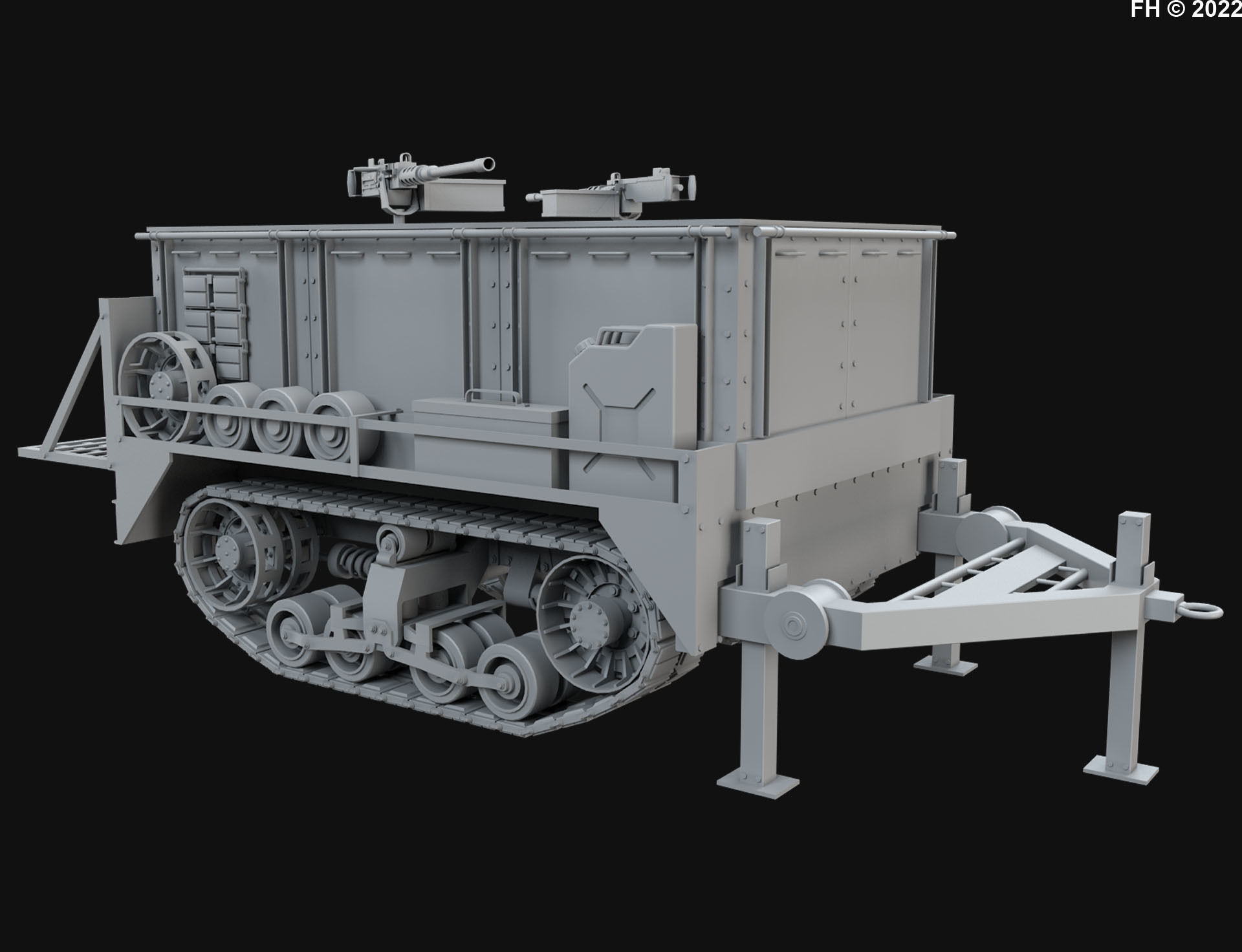 Military Carriage-clay version-1 3D model | CGTrader