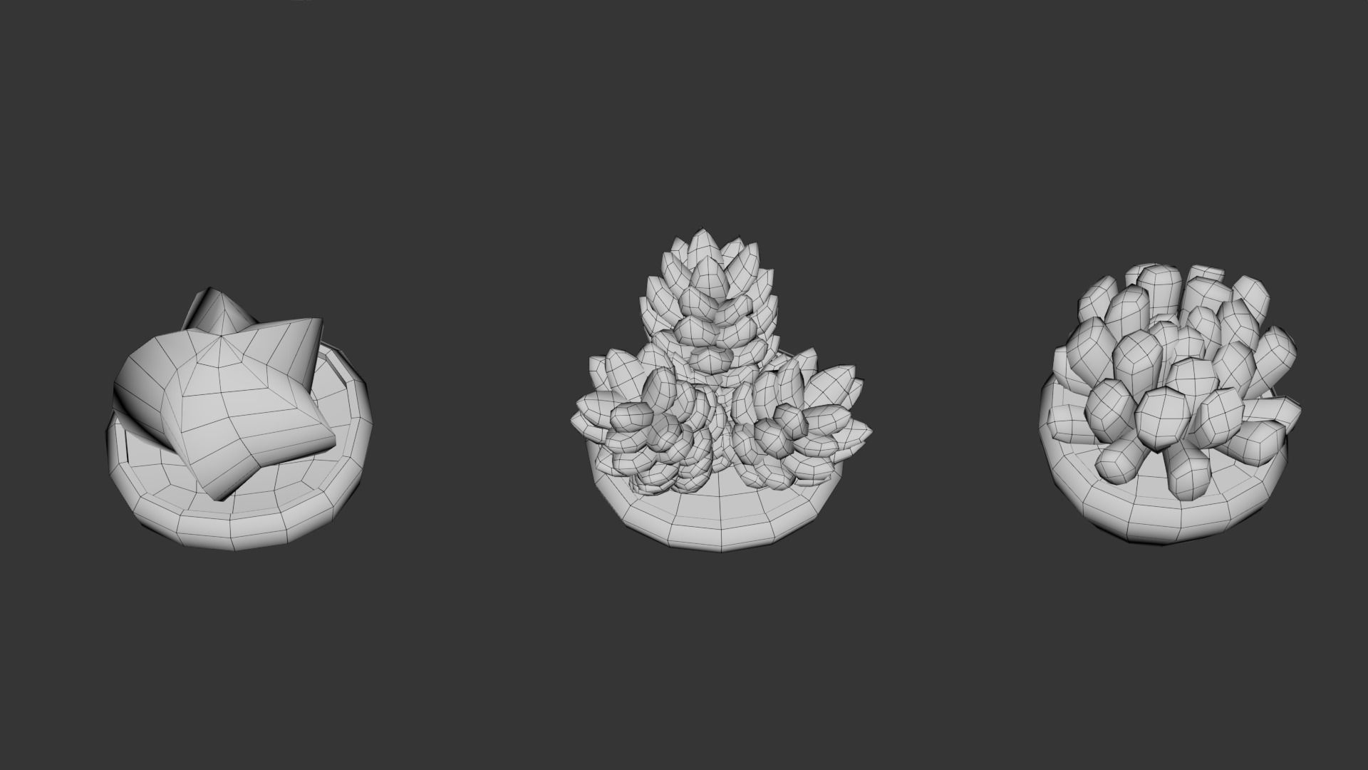 Low Poly Stylized Pot Plants Pack 3D model | CGTrader