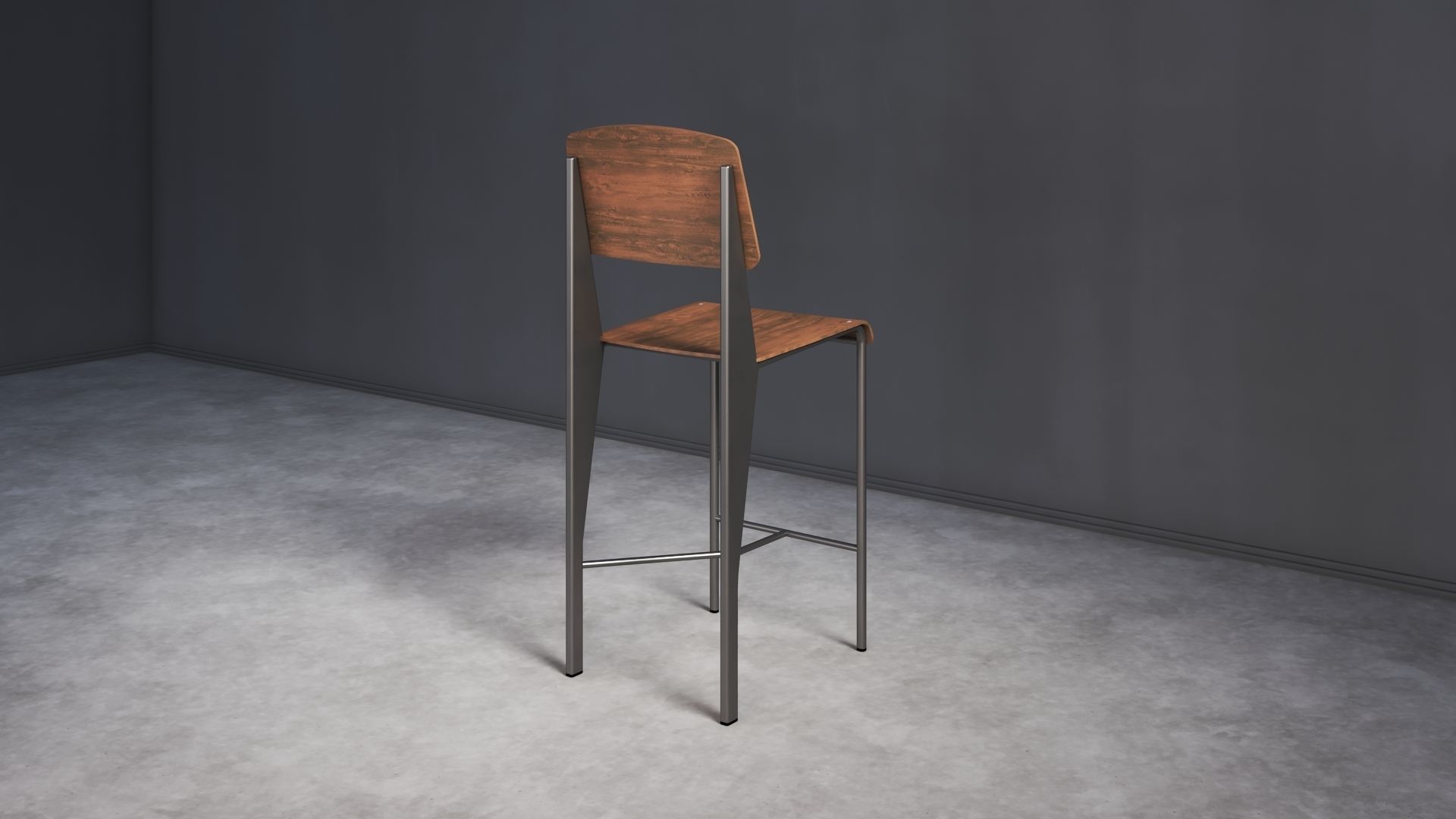 Prouve Bar Stool 3D model | CGTrader