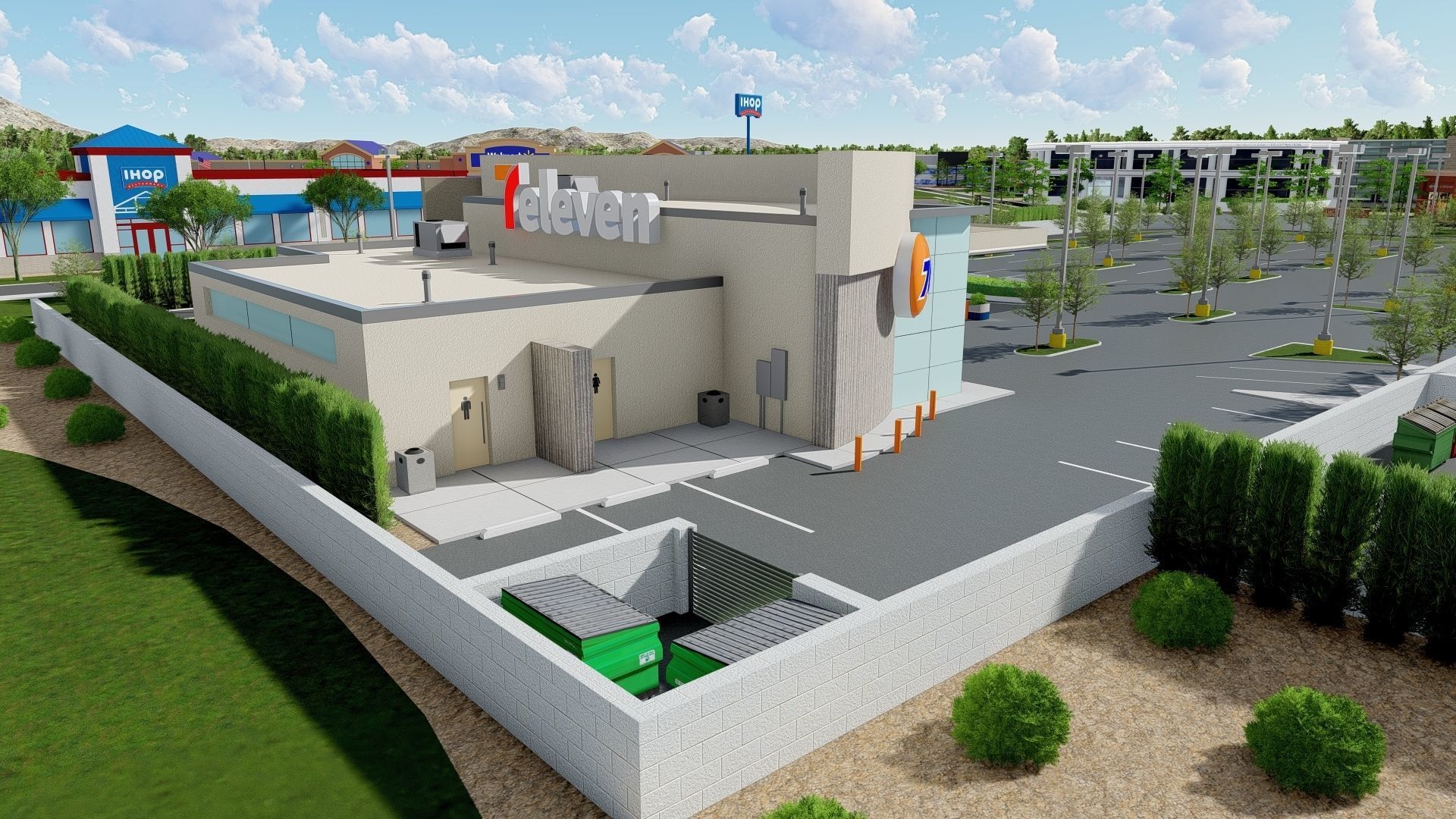 3D model 7eleven Gas Station - Updated as obj dae blender and sketchup ...