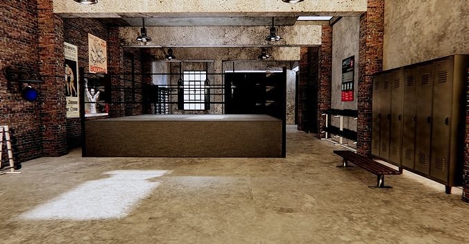 Boxing room interior 3D model | CGTrader