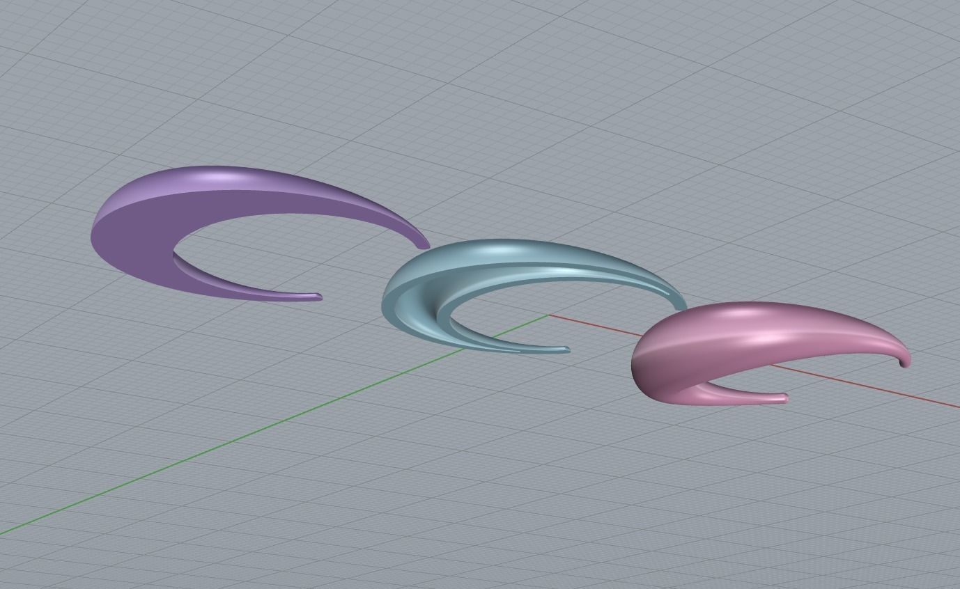Crescent moon 3 versions free 3D model 3D printable | CGTrader