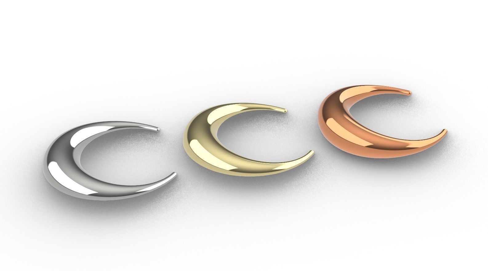 Crescent moon 3 versions free 3D model 3D printable | CGTrader