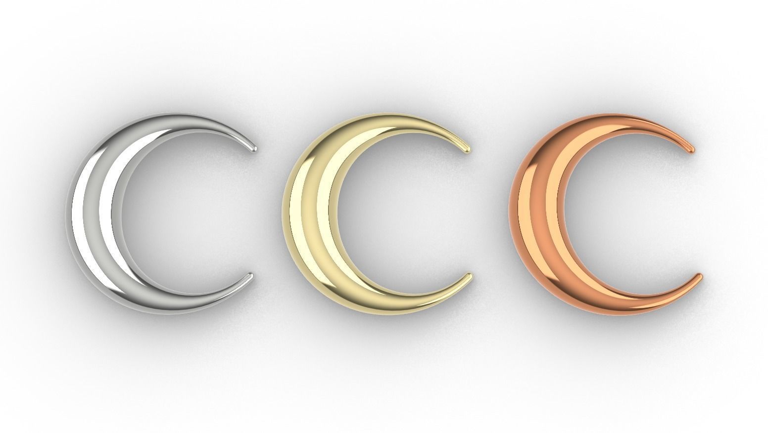 Crescent moon 3 versions free 3D model 3D printable | CGTrader