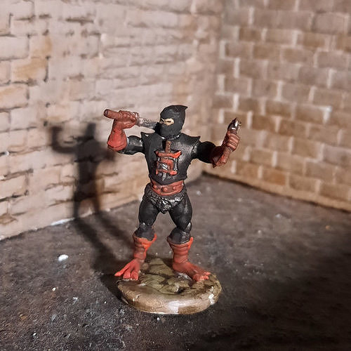 Ninja miniature figure holding gun 3D model 3D printable | CGTrader