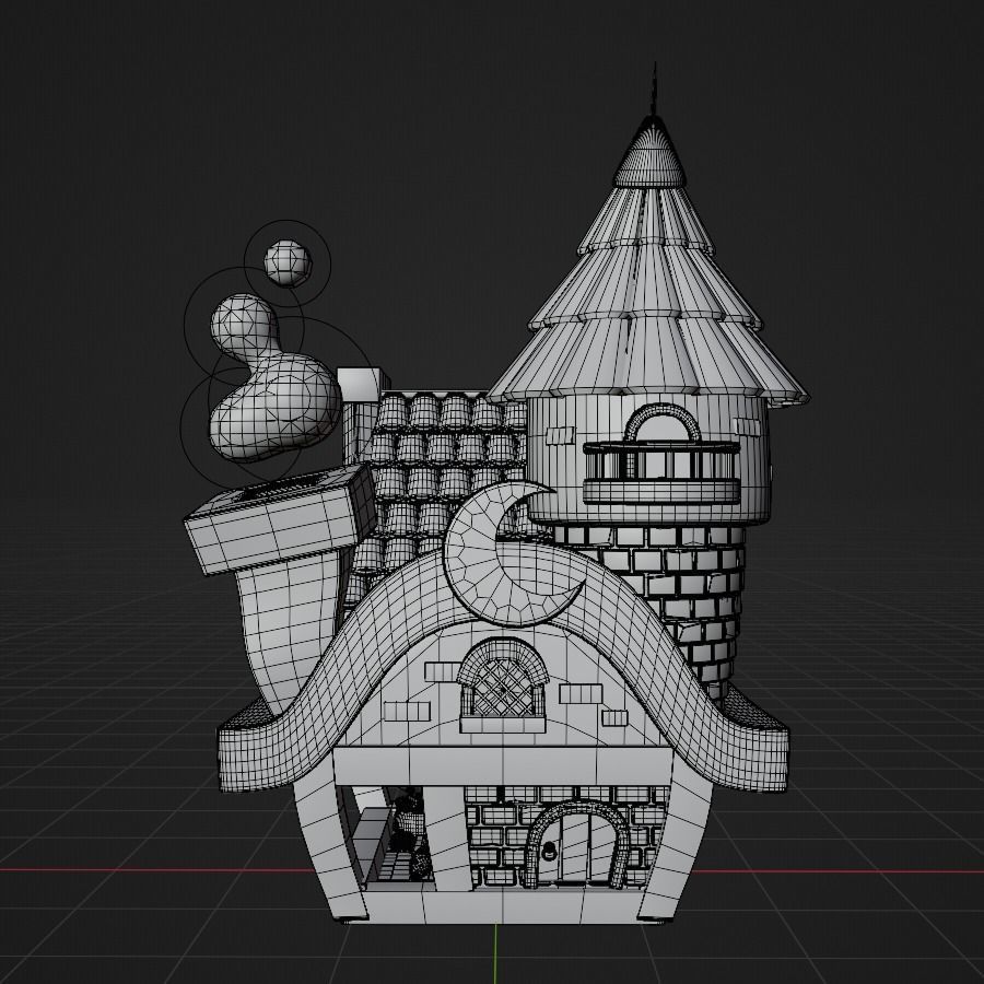 Cartoon Cute Witch or Wizard House Tower 3D model | CGTrader