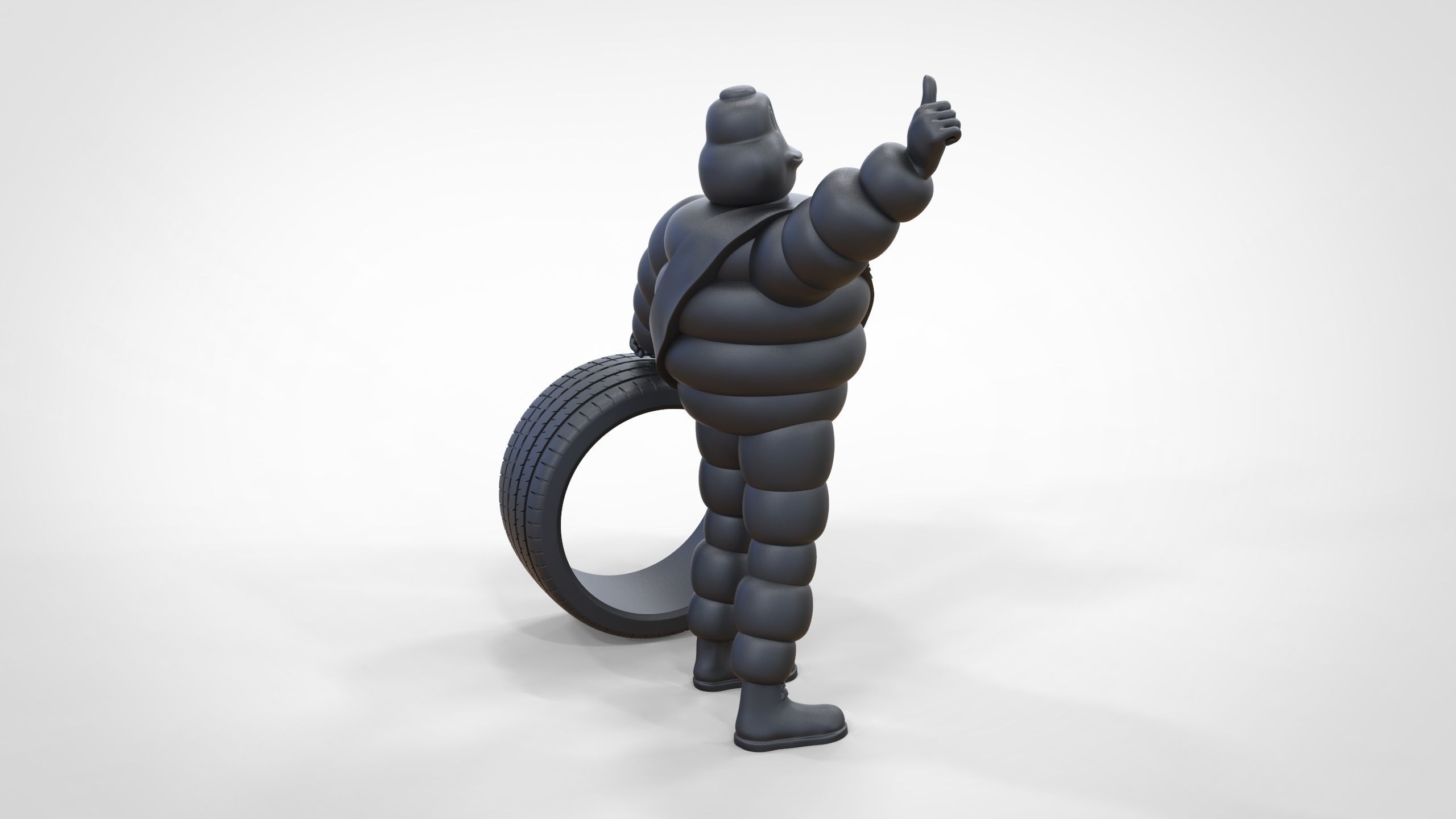 Michelin man with his tire 3D model 3D printable | CGTrader