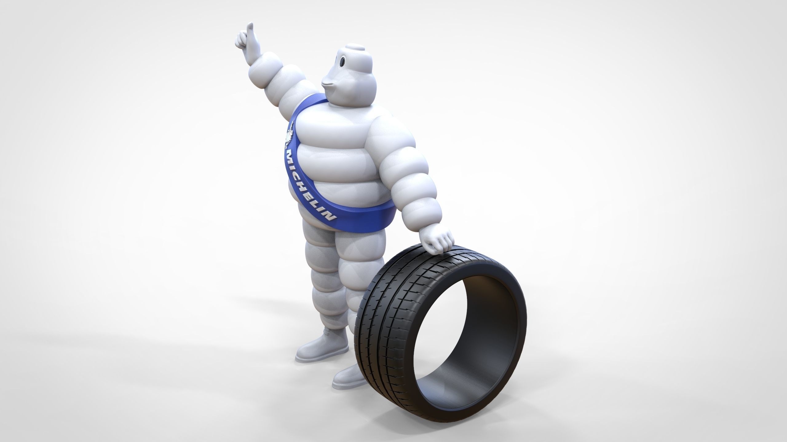 Michelin man with his tire 3D model 3D printable | CGTrader