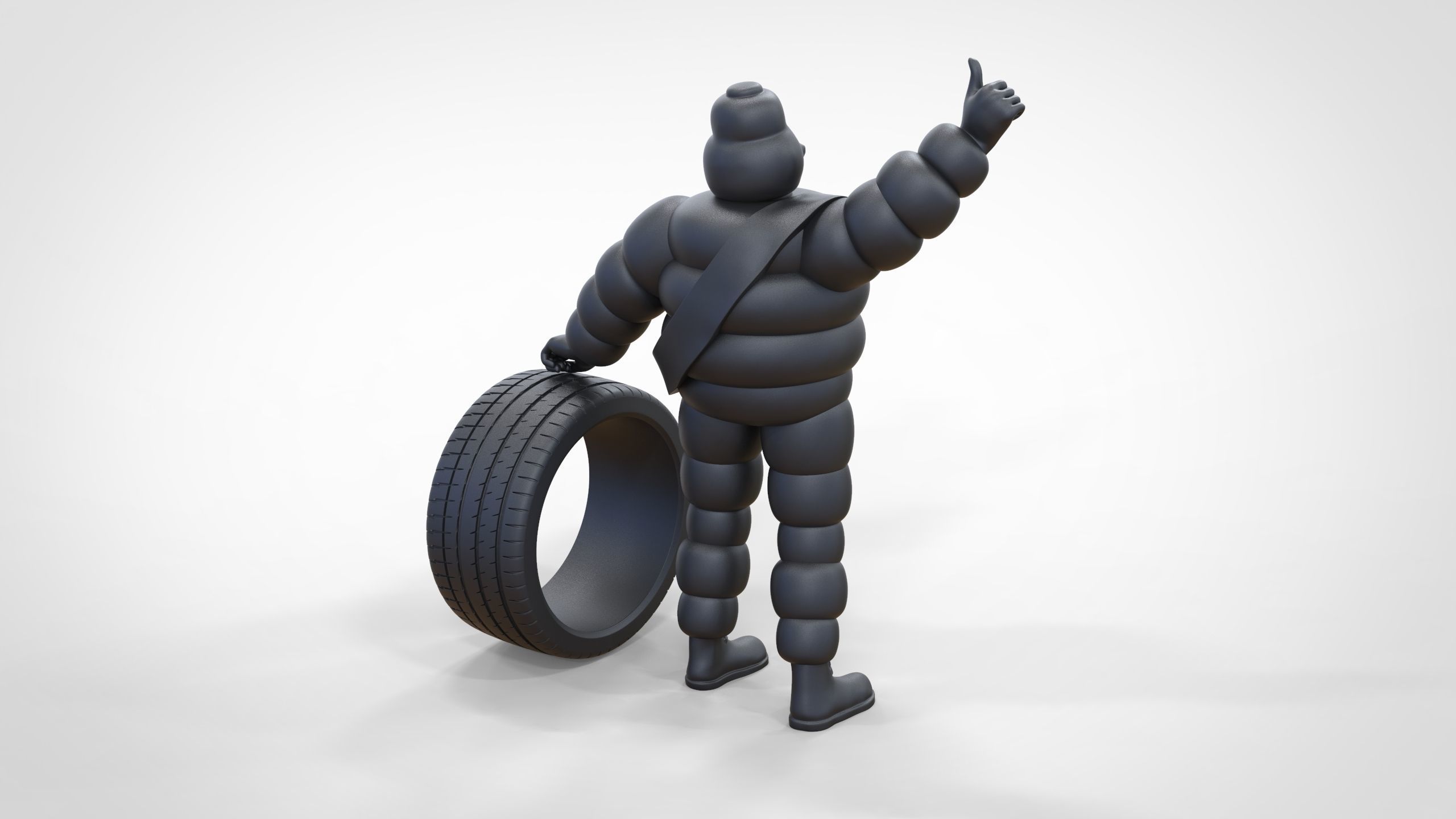 Michelin man with his tire 3D model 3D printable | CGTrader