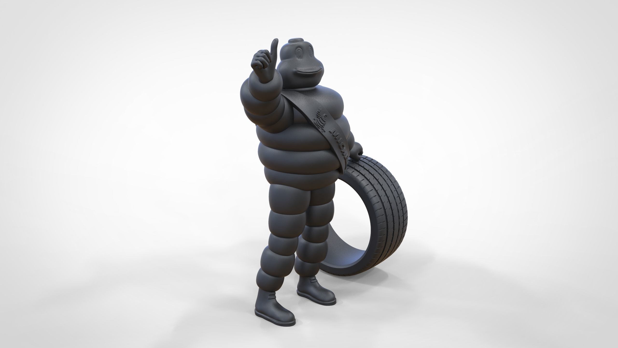 Michelin man with his tire 3D model 3D printable | CGTrader