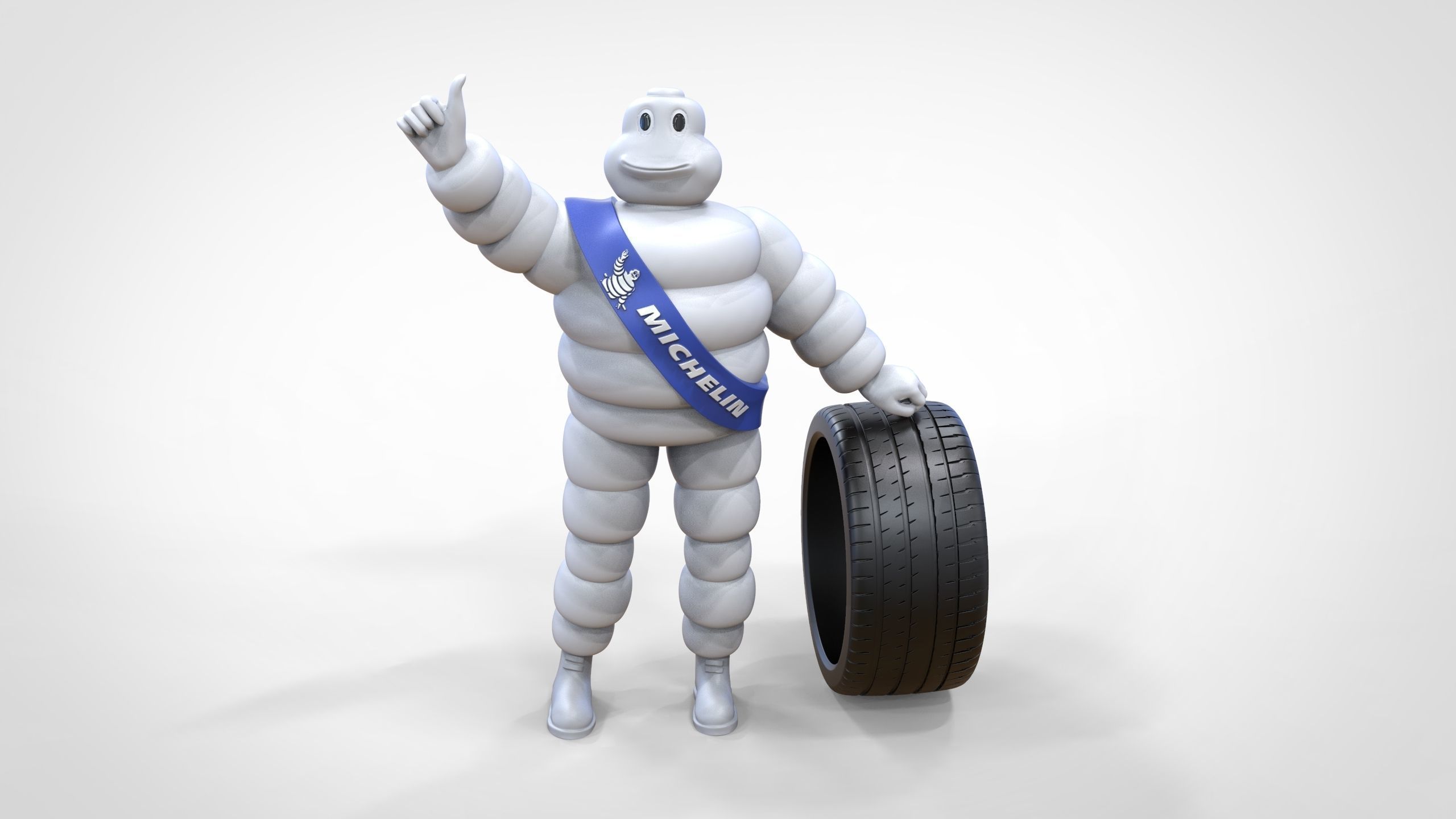 Michelin man with his tire 3D model 3D printable | CGTrader