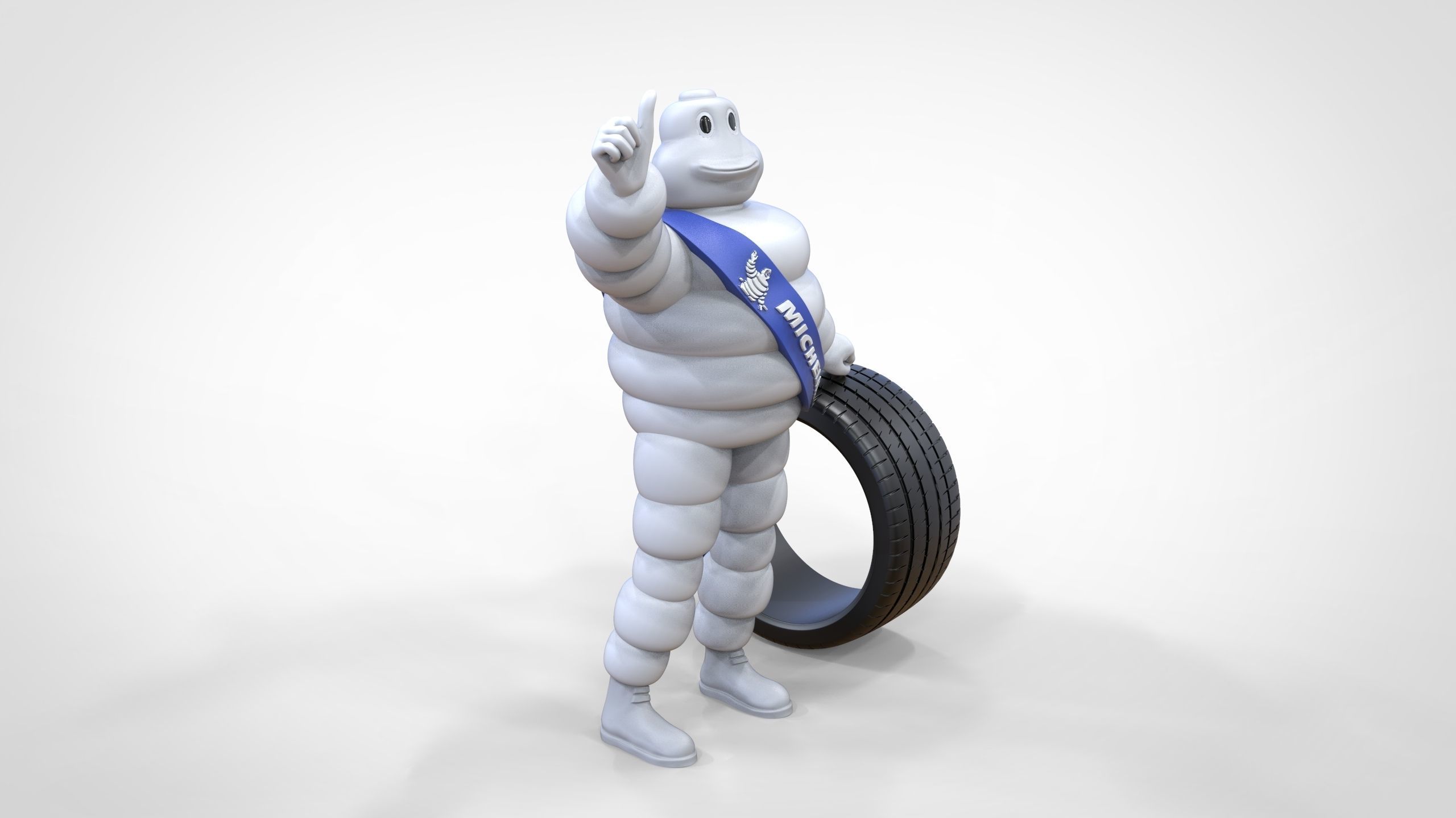 Michelin man with his tire 3D model 3D printable | CGTrader