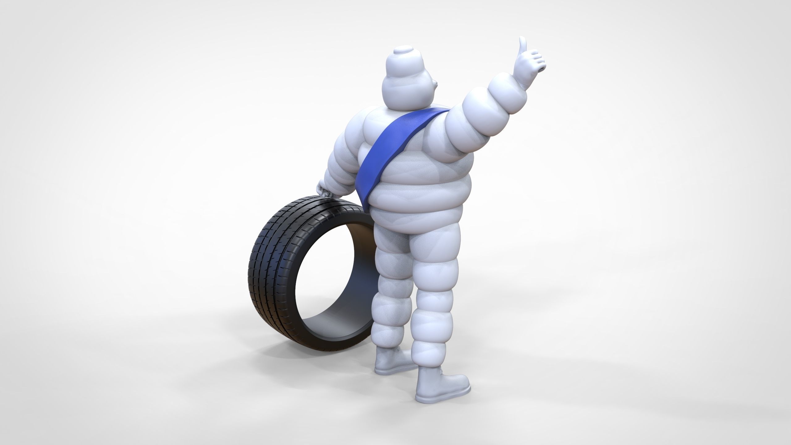 Michelin man with his tire 3D model 3D printable | CGTrader