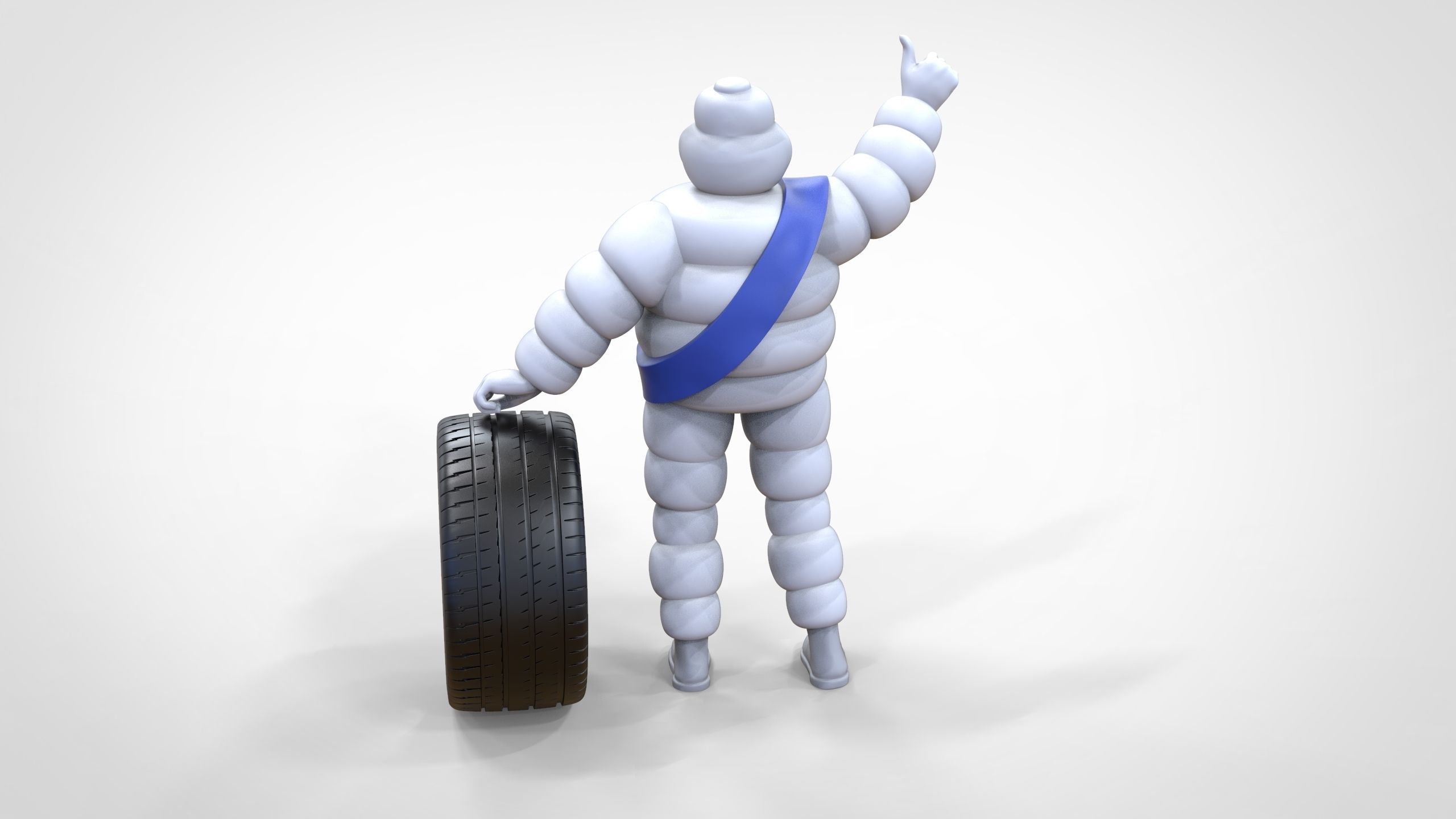 Michelin man with his tire 3D model 3D printable | CGTrader