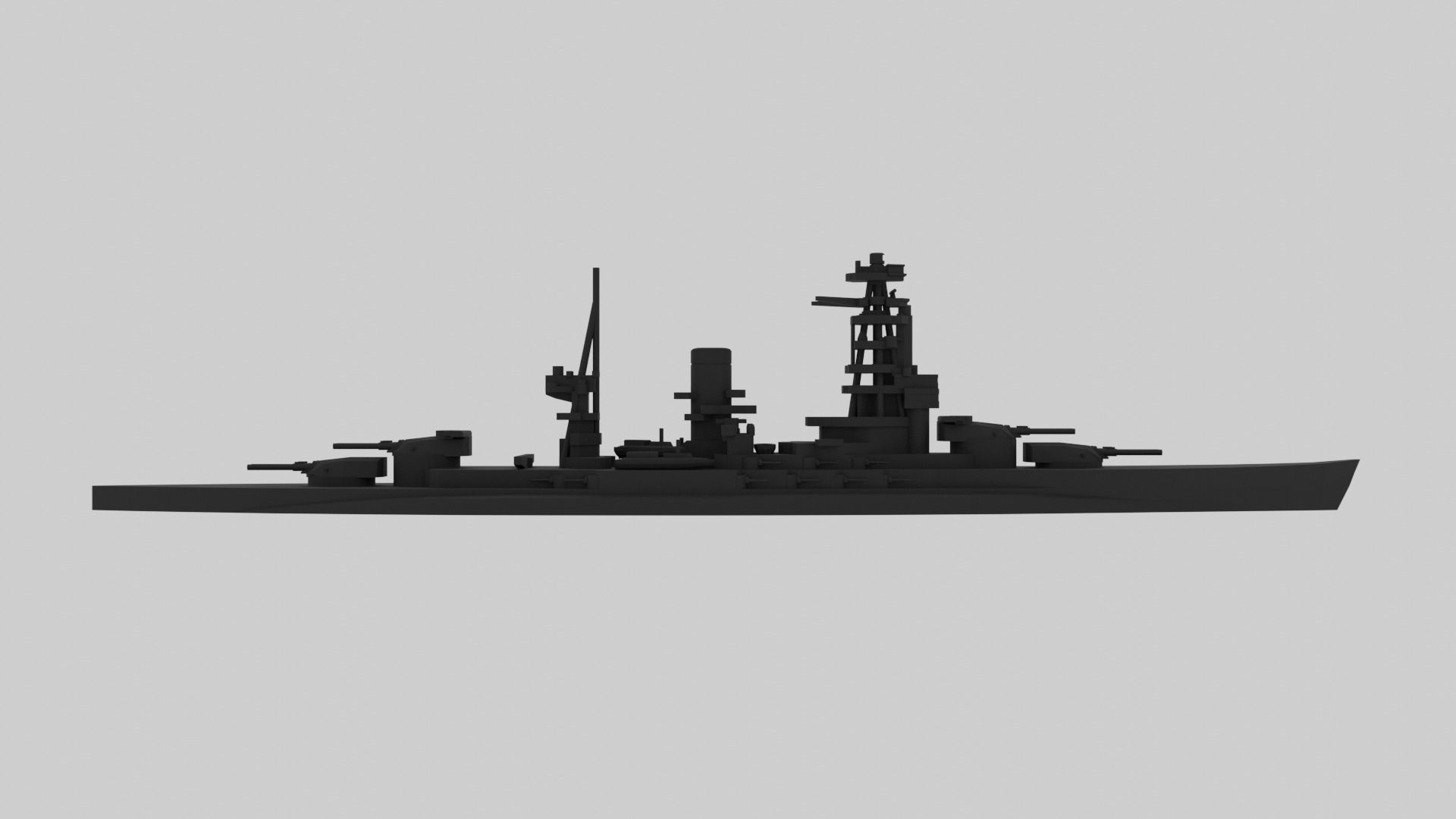 IJN Nagato - Model for small scale printing 3D model 3D printable ...