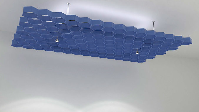 Suspended plastic hexagon ceiling 3D model | CGTrader