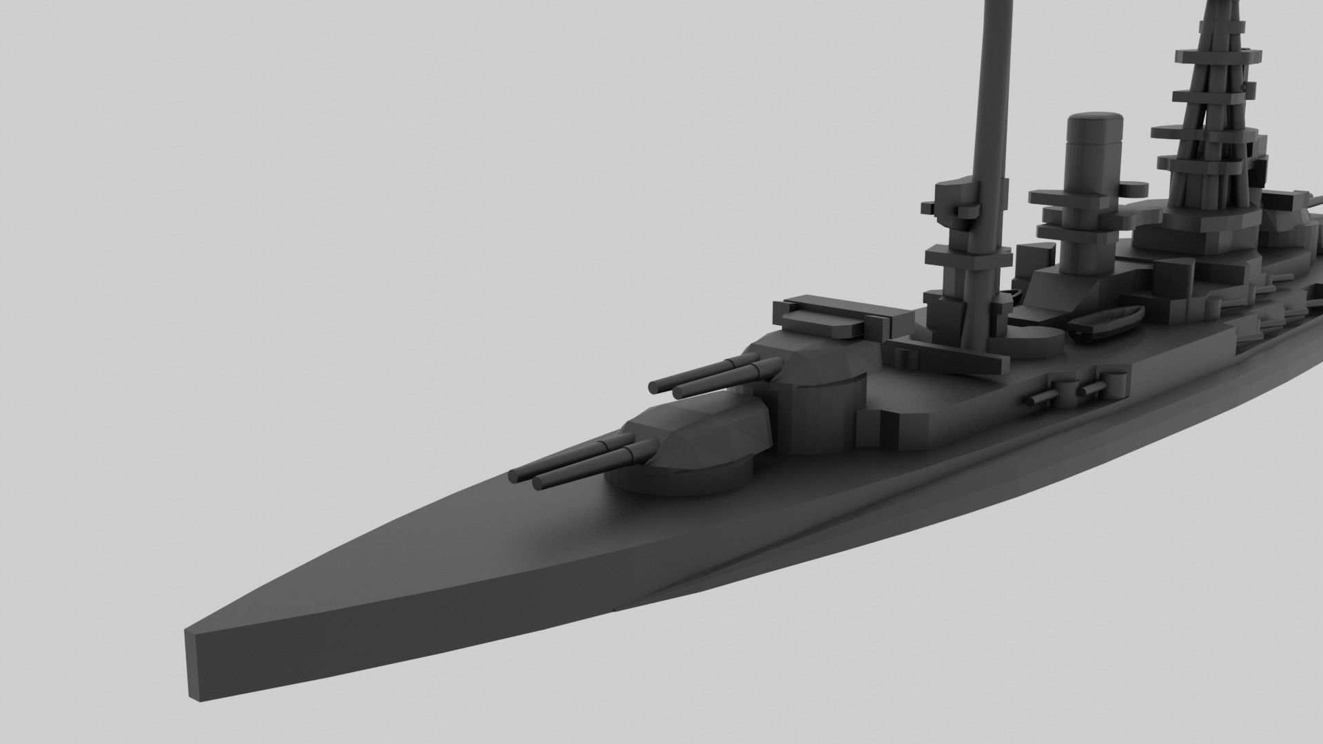 IJN Mutsu- Model for small scale printing free 3D model 3D printable ...