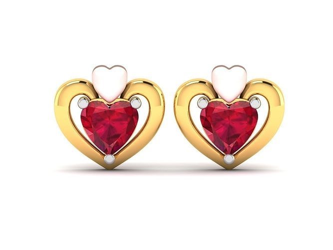 Women Heart Earrings 3D model 3D printable | CGTrader