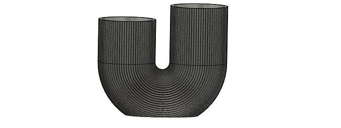 Ribbed vase 3D model 3D printable | CGTrader