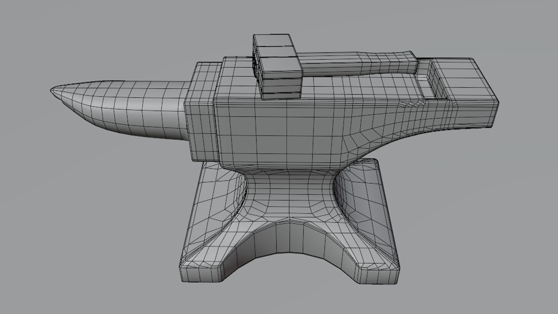 3D model Medieval anvil and hammer for your game VR / AR / low-poly ...